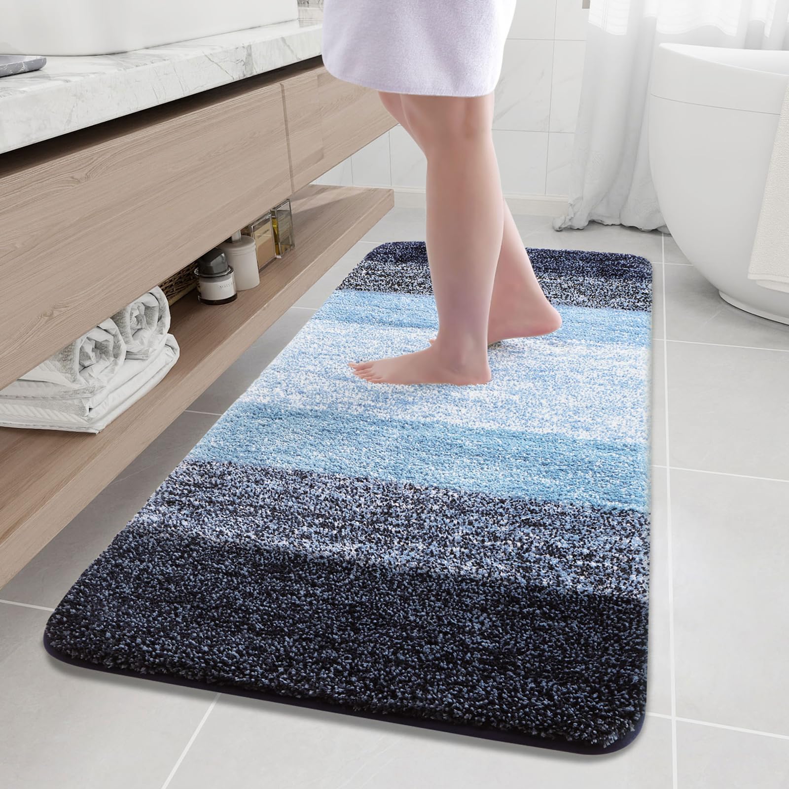 Amazon.com: Arotive Microfiber Bathroom Rugs, Shaggy Soft and Absorbent ...