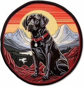 Amazon.com: Black Labrador Dog Patch 3" Iron-on Embroidered Sublimated ...
