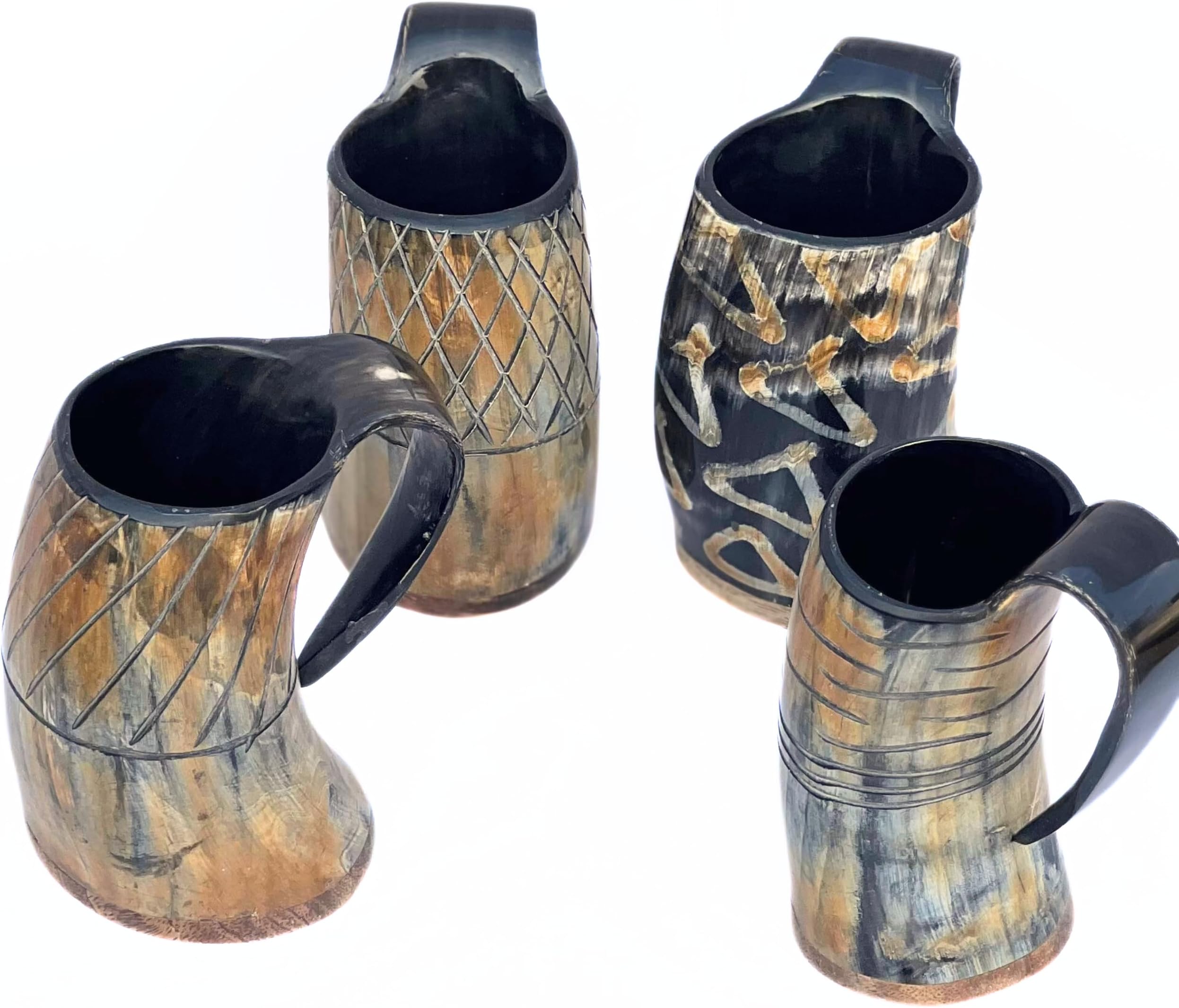 Amazon.com | Viking Drinking Wolf Horn Drinking Horn Mug with brass ...