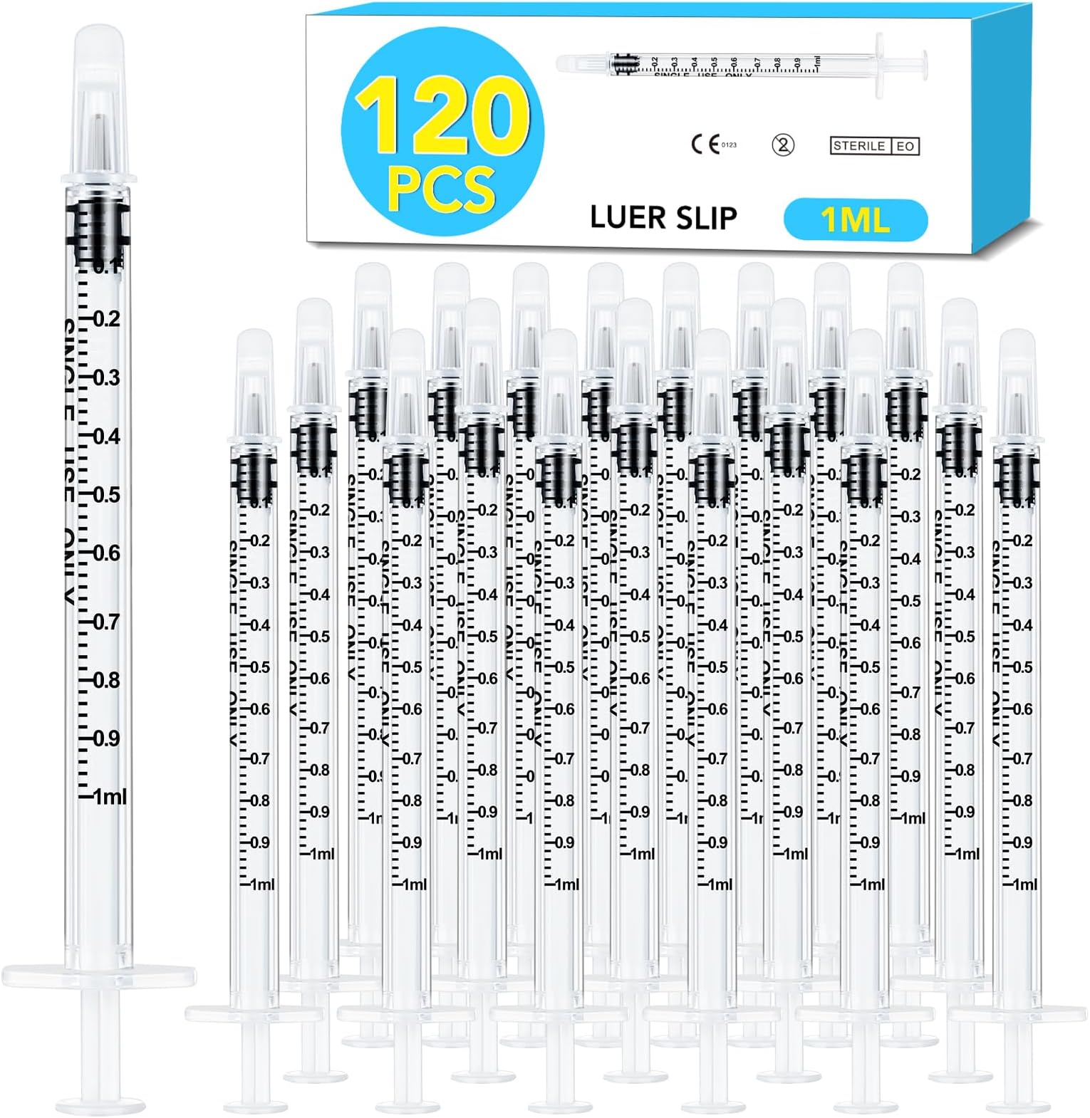 Amazon.com: BAXA ExactaMed Oral Liquid Medication Syringe 1cc/1mL 10/PK ...