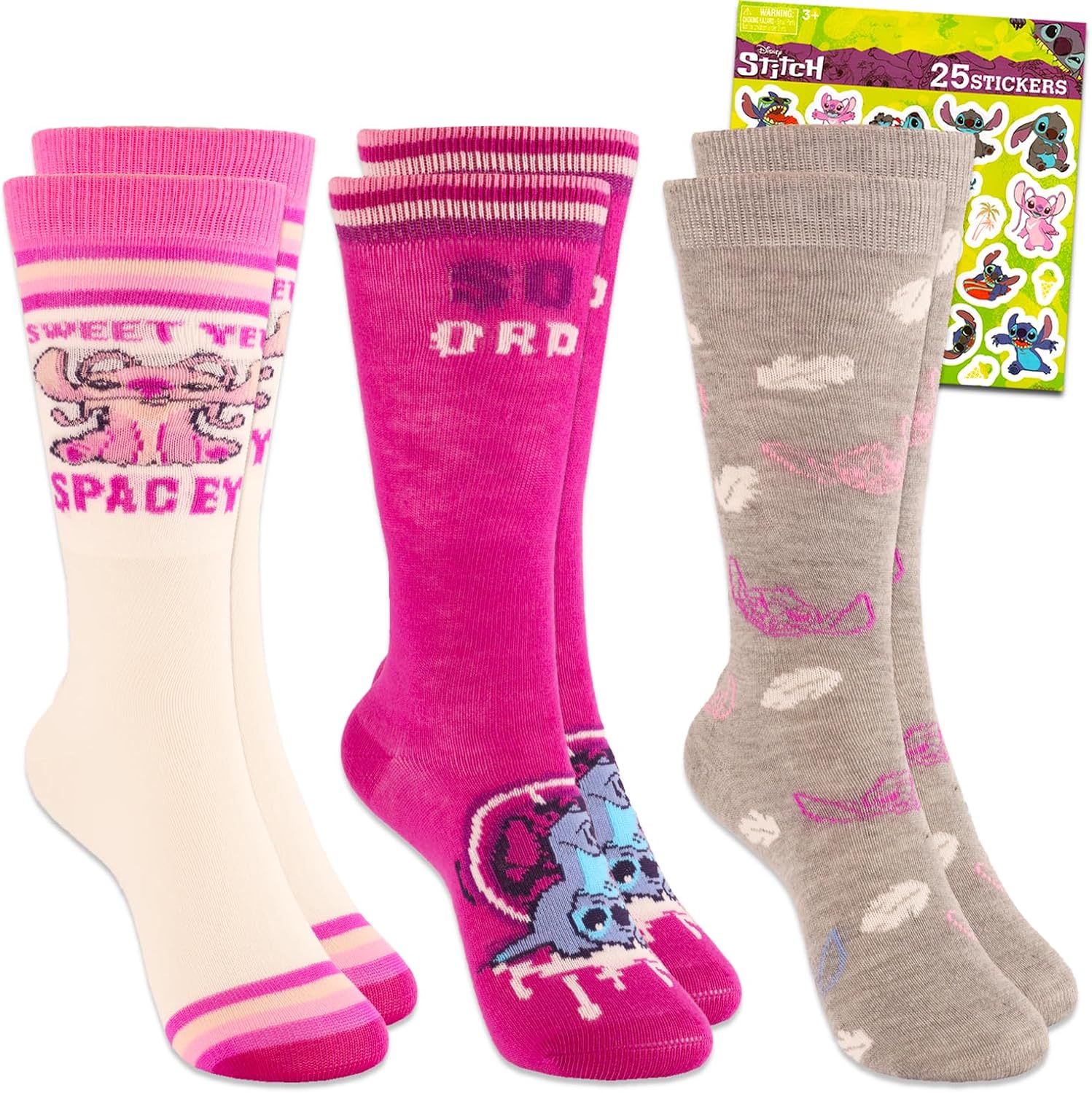 Amazon.com: Lilo and Stitch Stitch Knee High Socks Set - Bundle with 3 ...