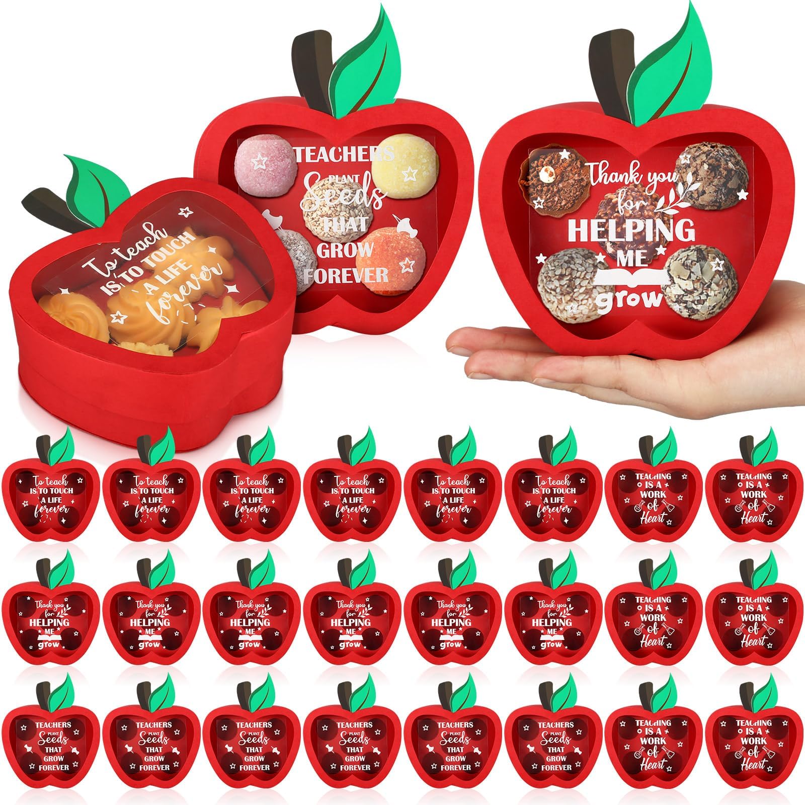 Amazon.com: Chivertion 24 Pcs Teacher Appreciation Gifts Apple Shaped ...