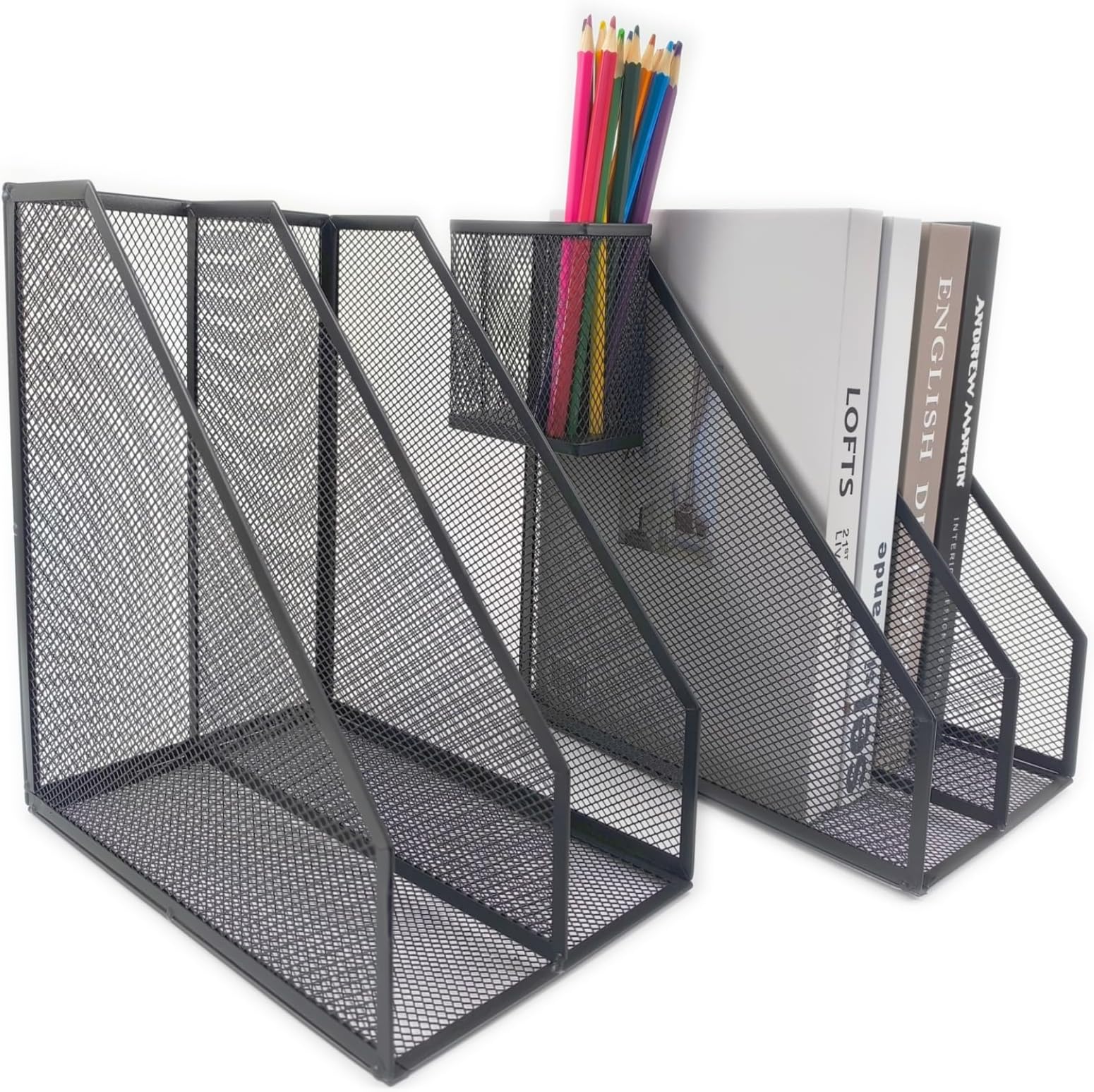 Amazon.com: U Brands Mesh Steel Magazine File Holder, 12.5" x 9.8" x 3 ...