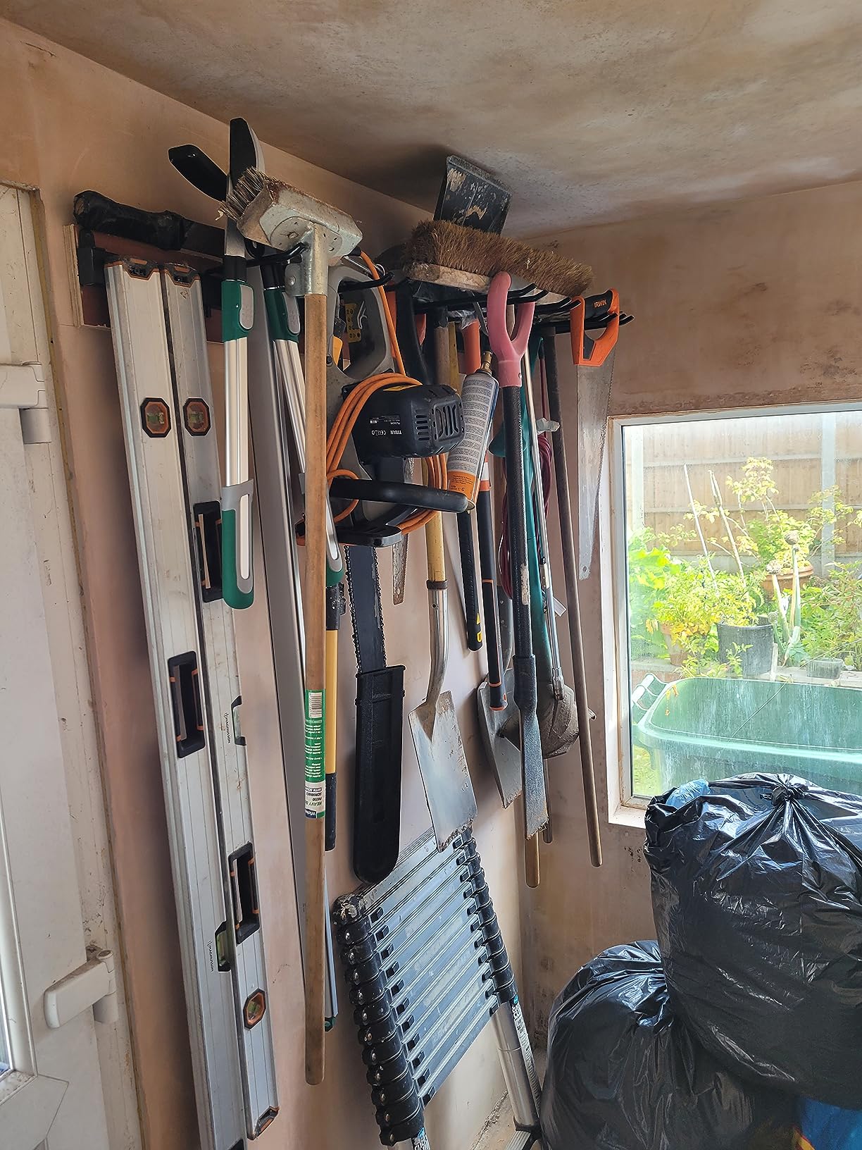 51inch Wall Mounted Tool Storage Rack Single Hook, Metal Wall Mount ...