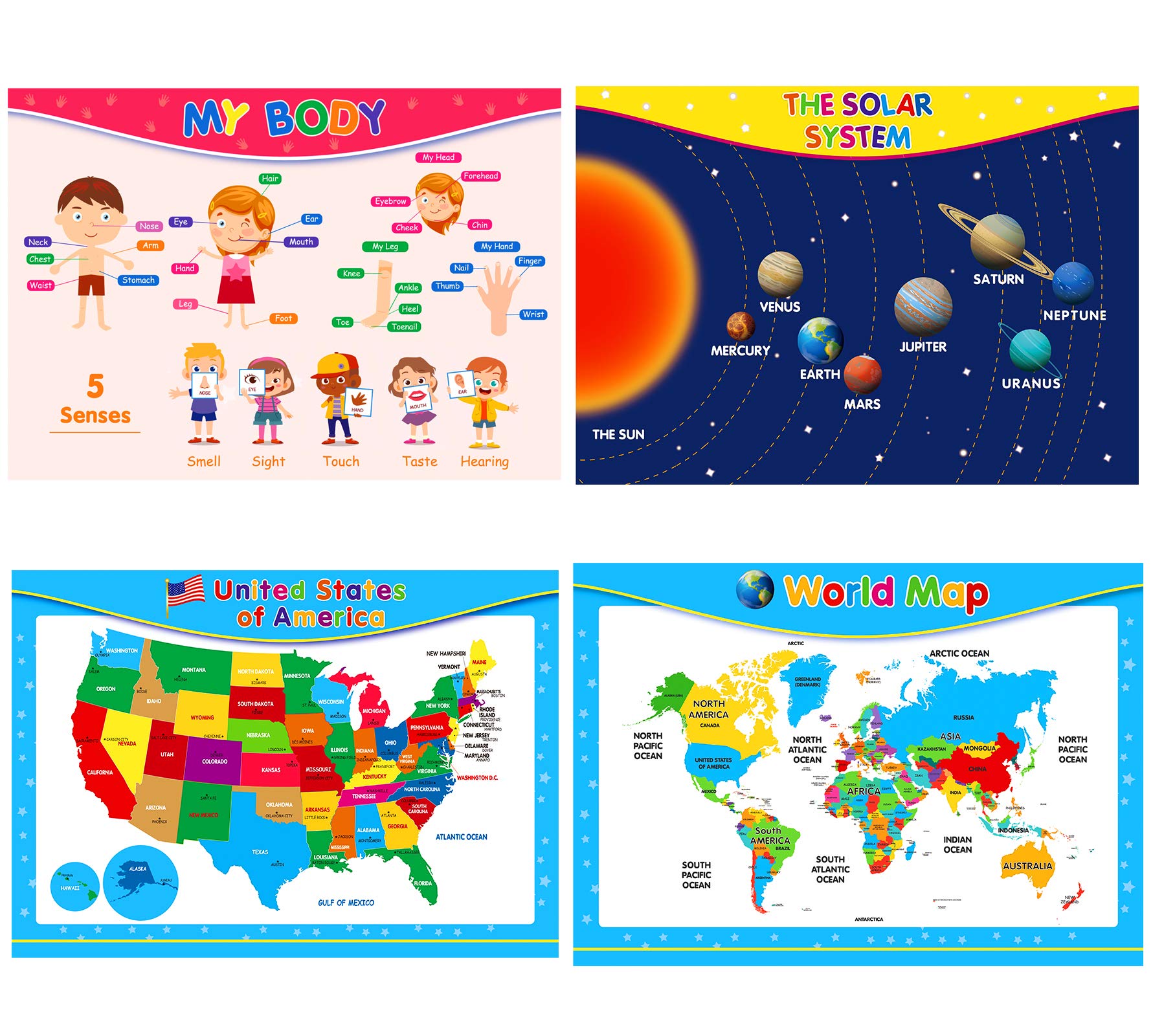 Everjetting 4 Pack Extra Large Educational Poster 17 X 24 | Desertcart ...