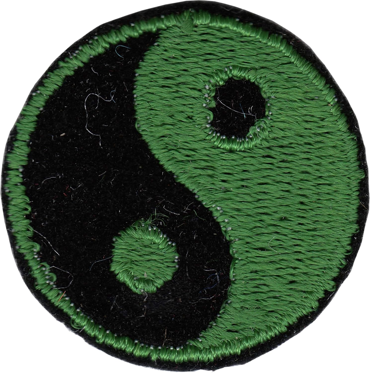 Amazon.com: Yin Yang - Green and Black Round - Embroidered Sew or Iron ...