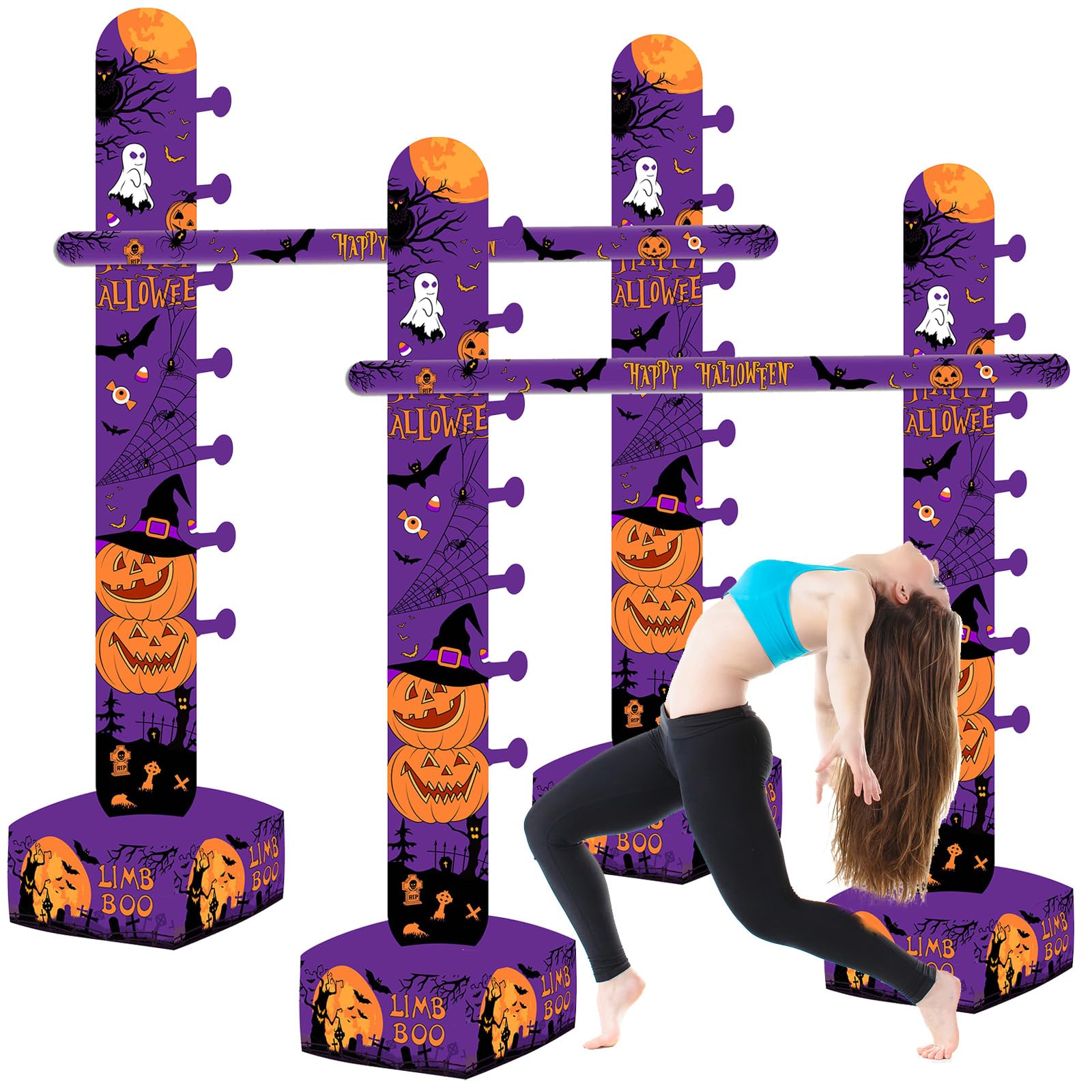 Amazon.com: Seenelling 2 Pack Halloween Inflatable Limbo Party Game 59 ...