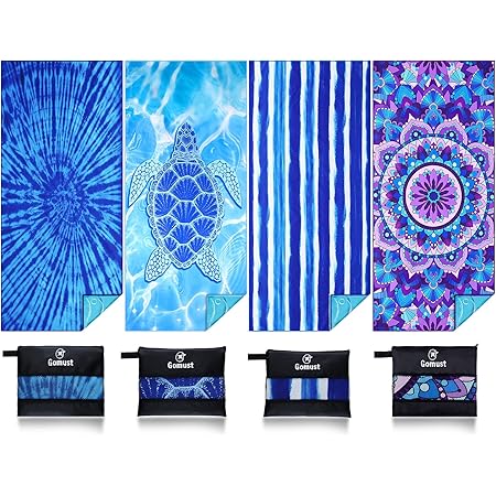 Amazon.com: 4 Pack Lightweight Thin Beach Towel Oversized 71"x32" Big ...