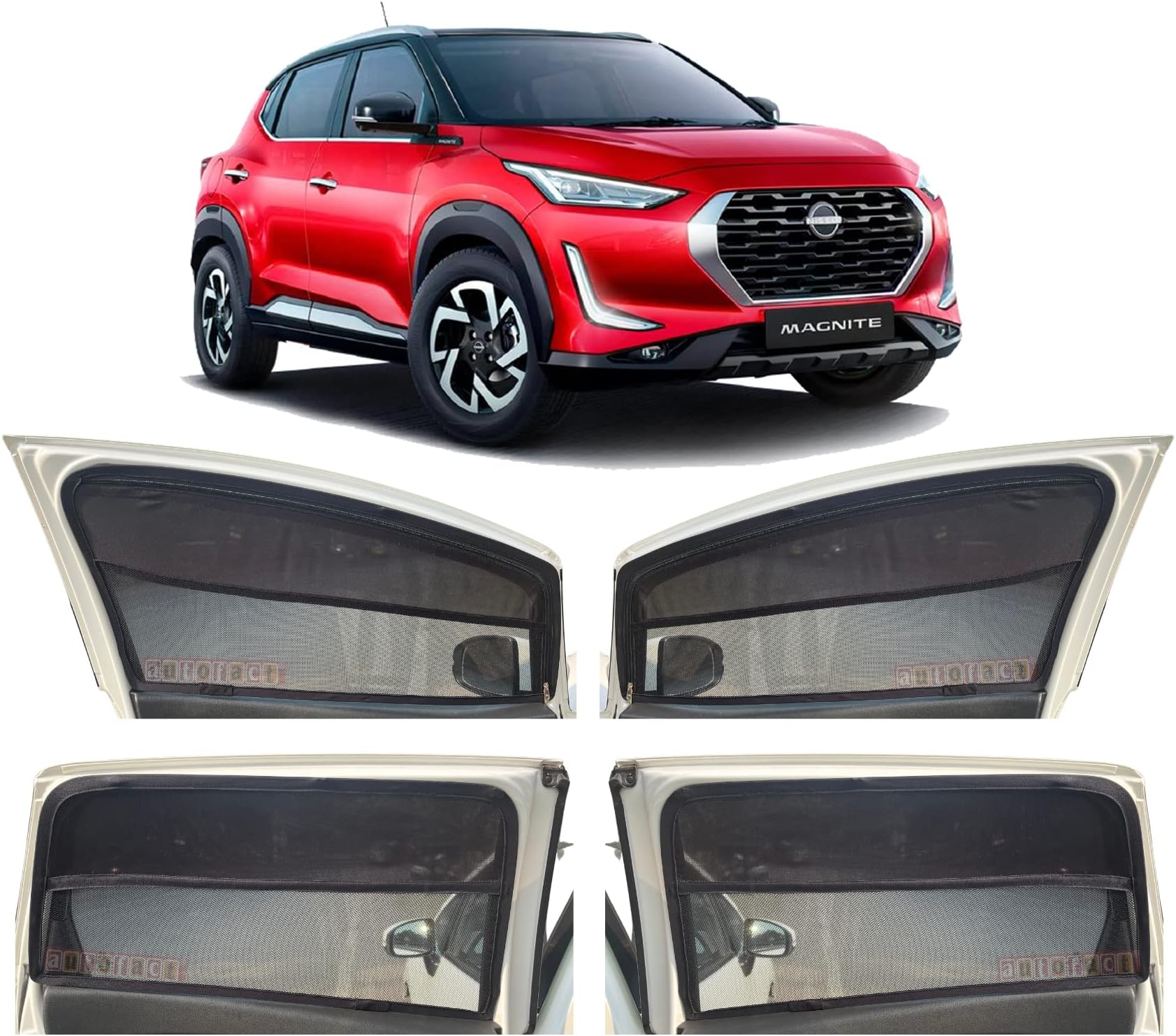 Autofact Side Window Magnetic Sunshades Compatible with Nissan Magnite ...