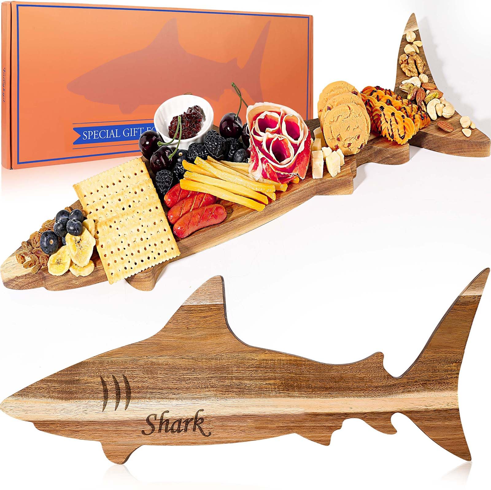 Amazon.com: Funny Shark Charcuterie Board Housewarming Gift, Shark Week ...