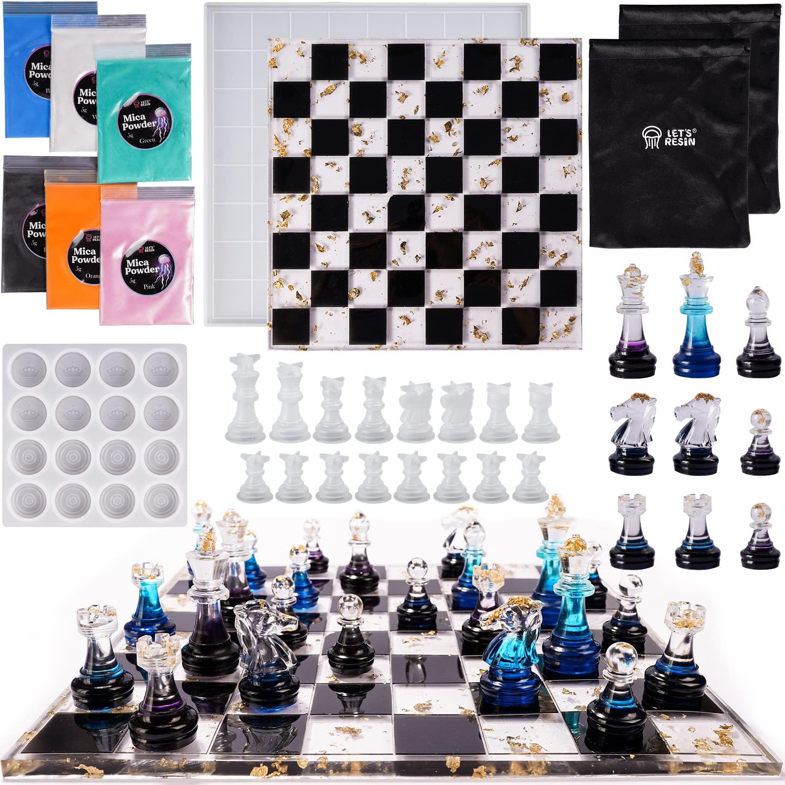 Amazon.com: LET'S RESIN Chess Molds for Resin Casting, Upgraded Resin ...