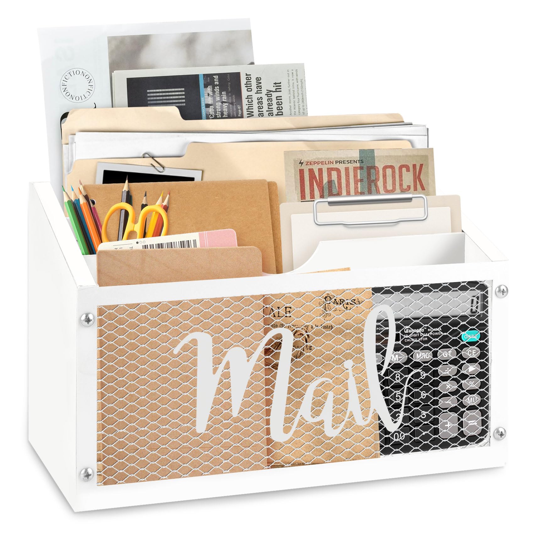 Amazon.com : TAEYONK Mail Organizer Countertop for Desk with 3 Large ...