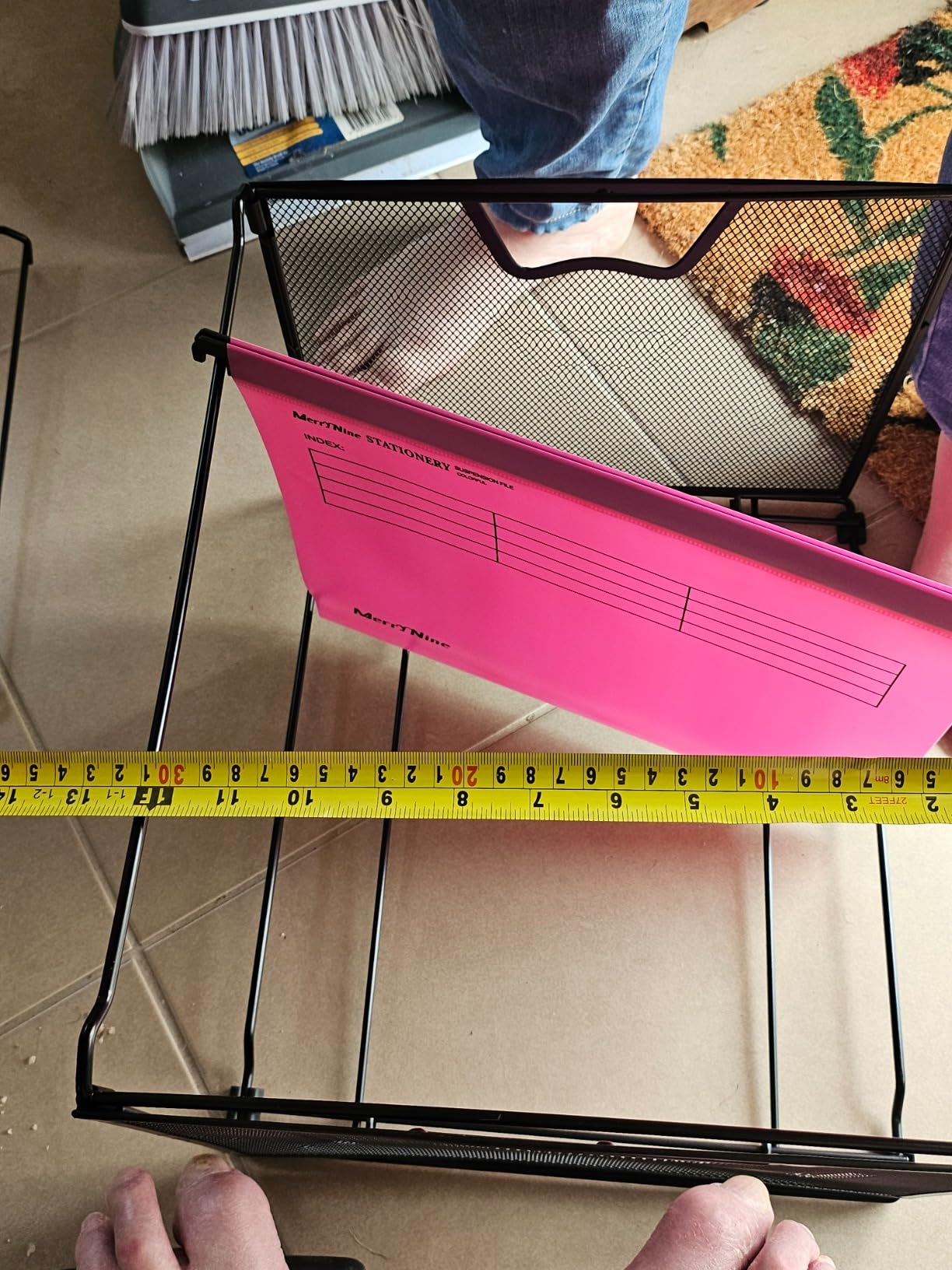 SimpleHouseware Hanging File Folder Filing Box with Wheels, Mesh, Black ...