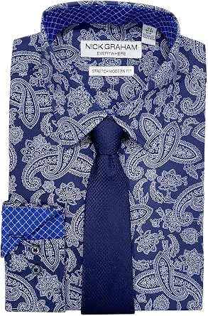 Nick Graham mens Park Ave Paisley Tie Set at Amazon Men’s Clothing store