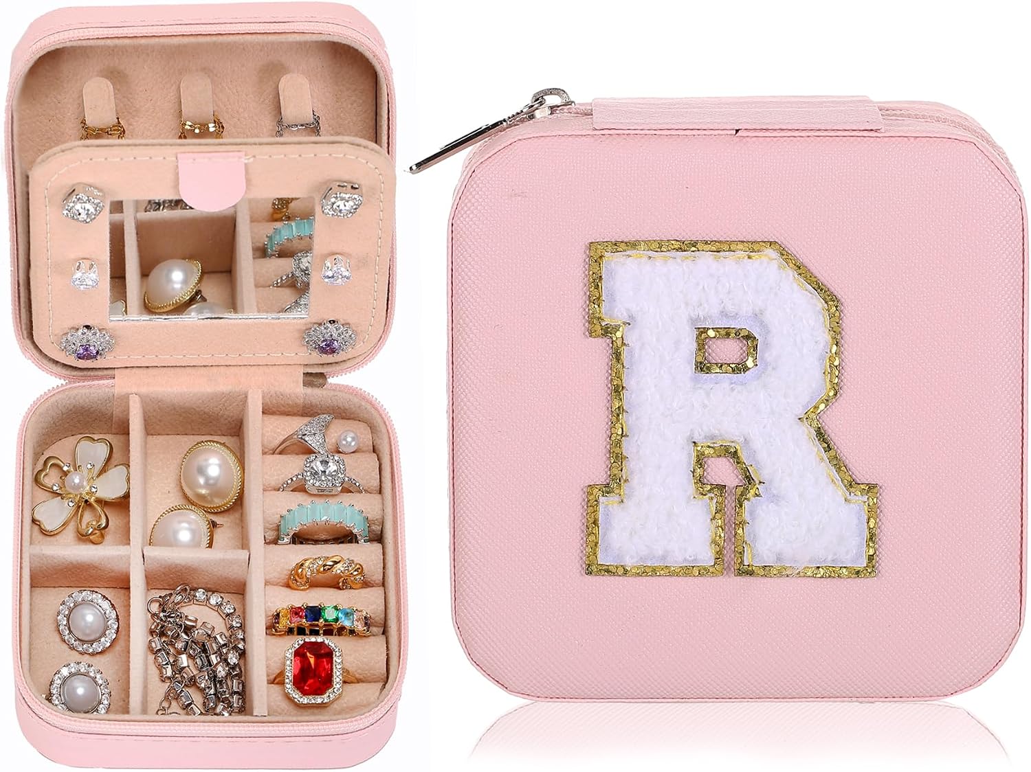 Amazon.com: Canboer Small Jewelry Box Travel Jewelry Case Jewelry ...