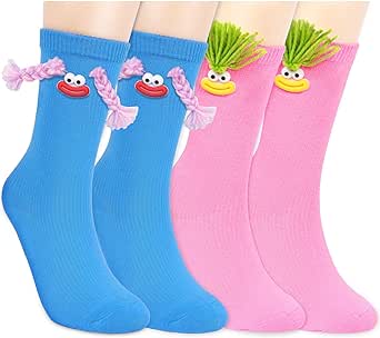 Amazon.com: Divertidos calcetines locos, 2 pares de calcetines ...