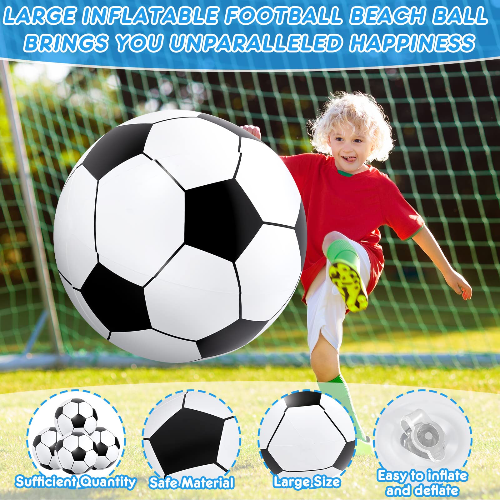 Snapklik.com : 4 Pcs Inflatable Beach Soccer Ball For Kids 27" Giant ...