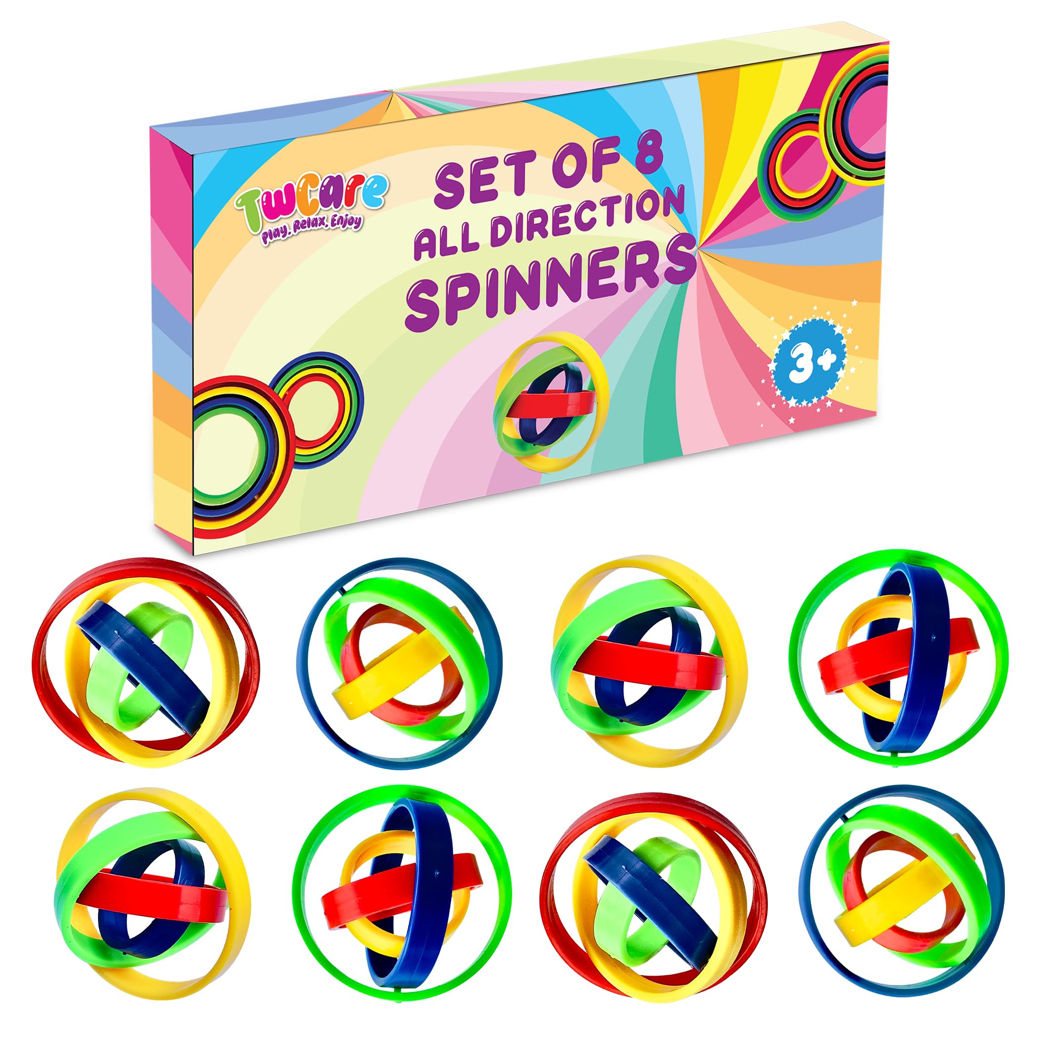 Amazon.com: 8 Pack All Directions Hand Fidget Spinners for Kids Adults ...