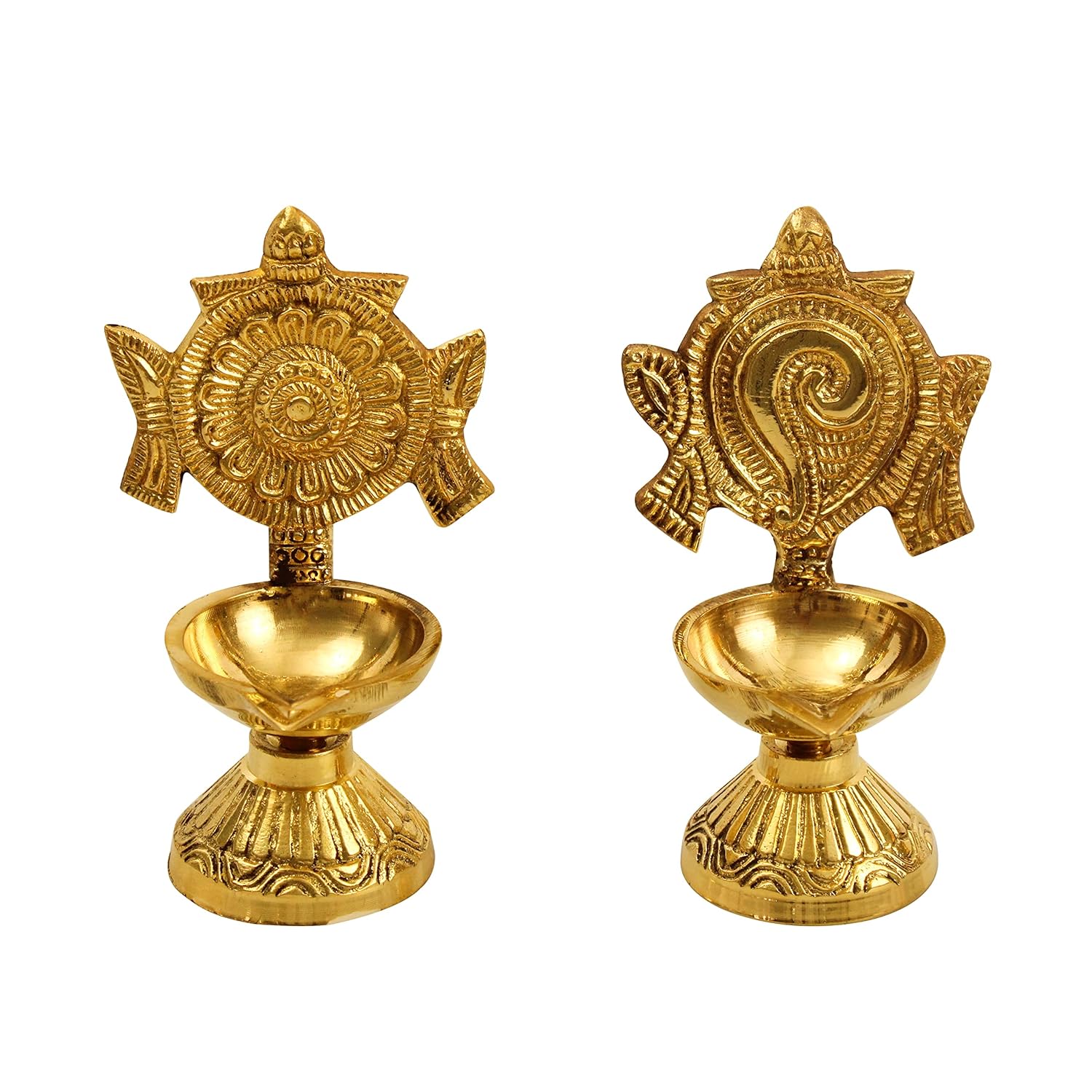 Buy Spillbox Brass Diya for Puja|Pooja Aarti| Divya mangala vilakku Set ...