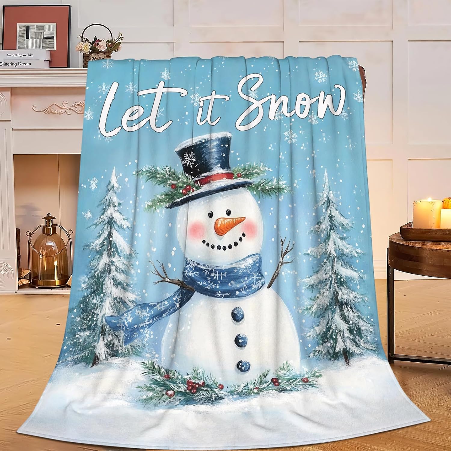 Amazon.com: Snowman Blanket Soft Warm Winter Snowman Fleece Plush Throw ...
