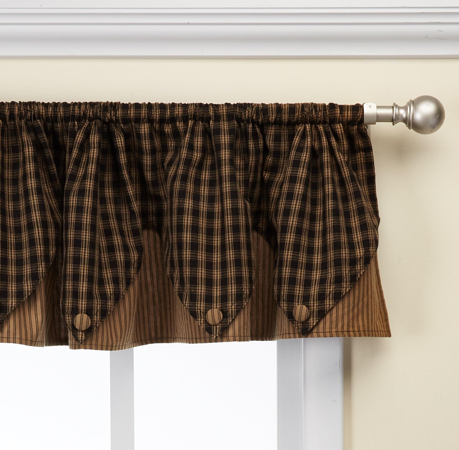 Amazon.com: Park Designs Sturbridge Point Valance, 72 x 15, Black ...