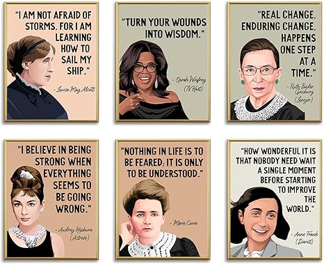Amazon.com: Women History Month Posters Prints,6 Pcs Inspirational ...