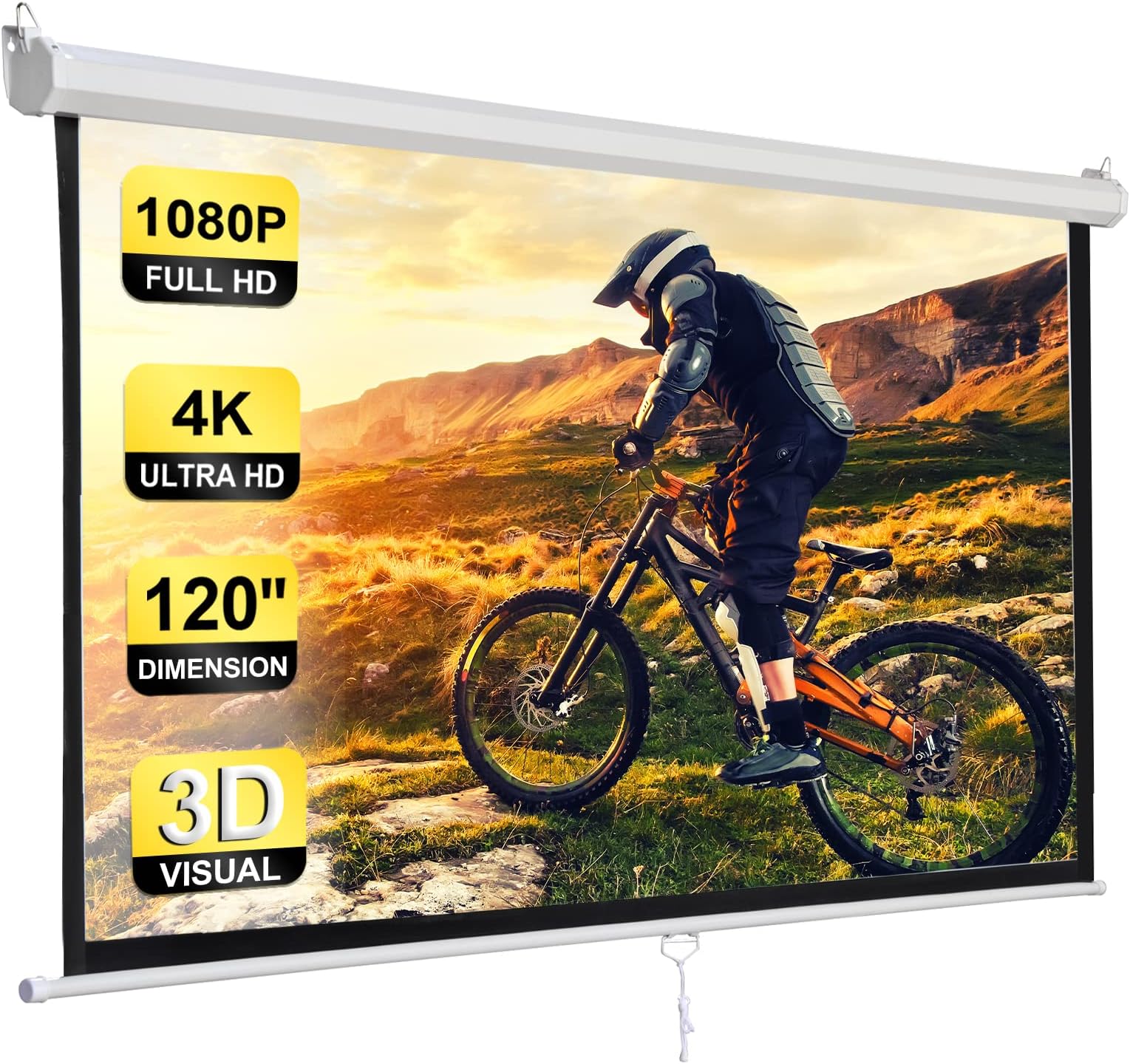 Amazon.com: Pyle Manual Pull-Down Projector Screen - Universal 84-inch ...