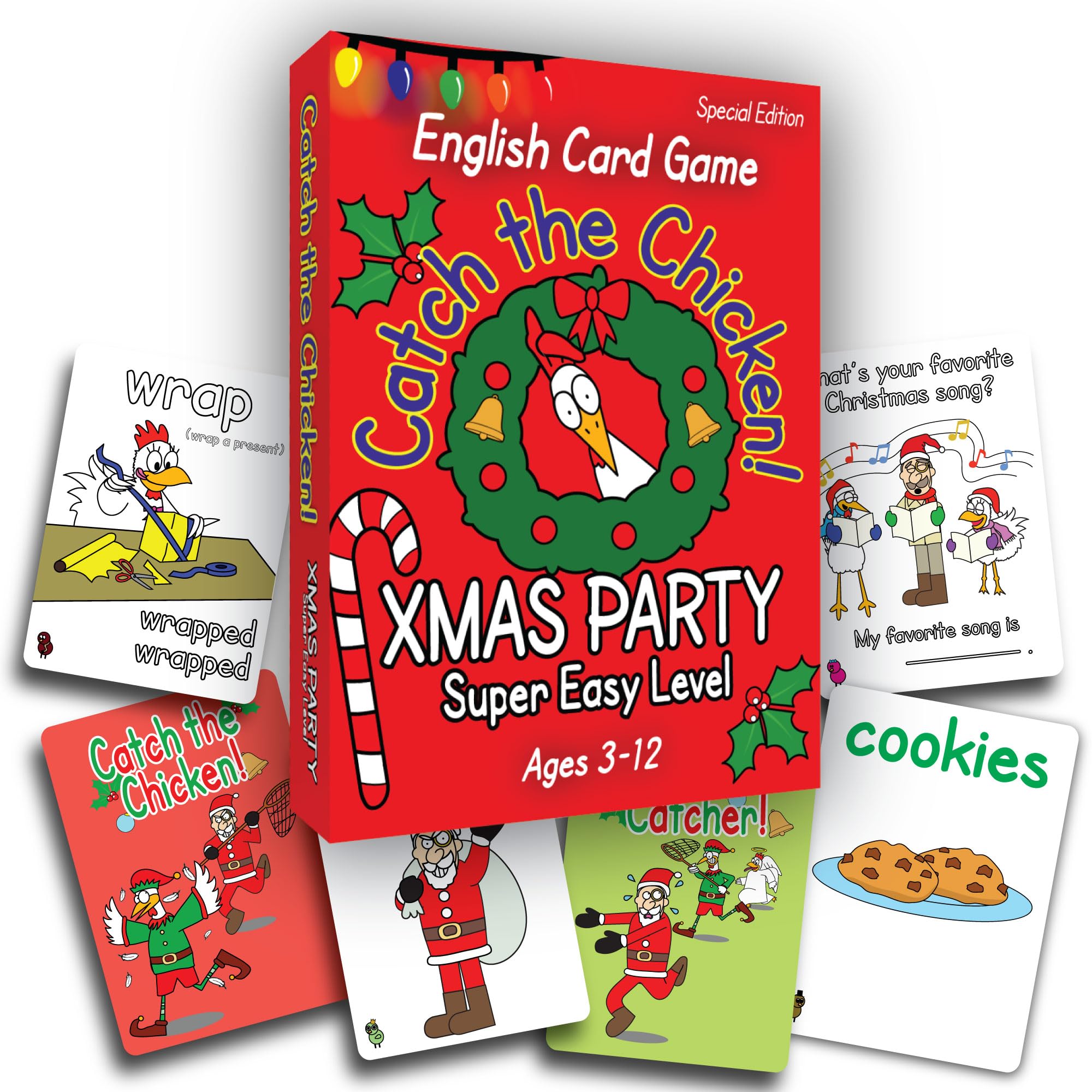 Amazon.co.jp: Christmas English Card Game - Catch the Chicken Xmas ...