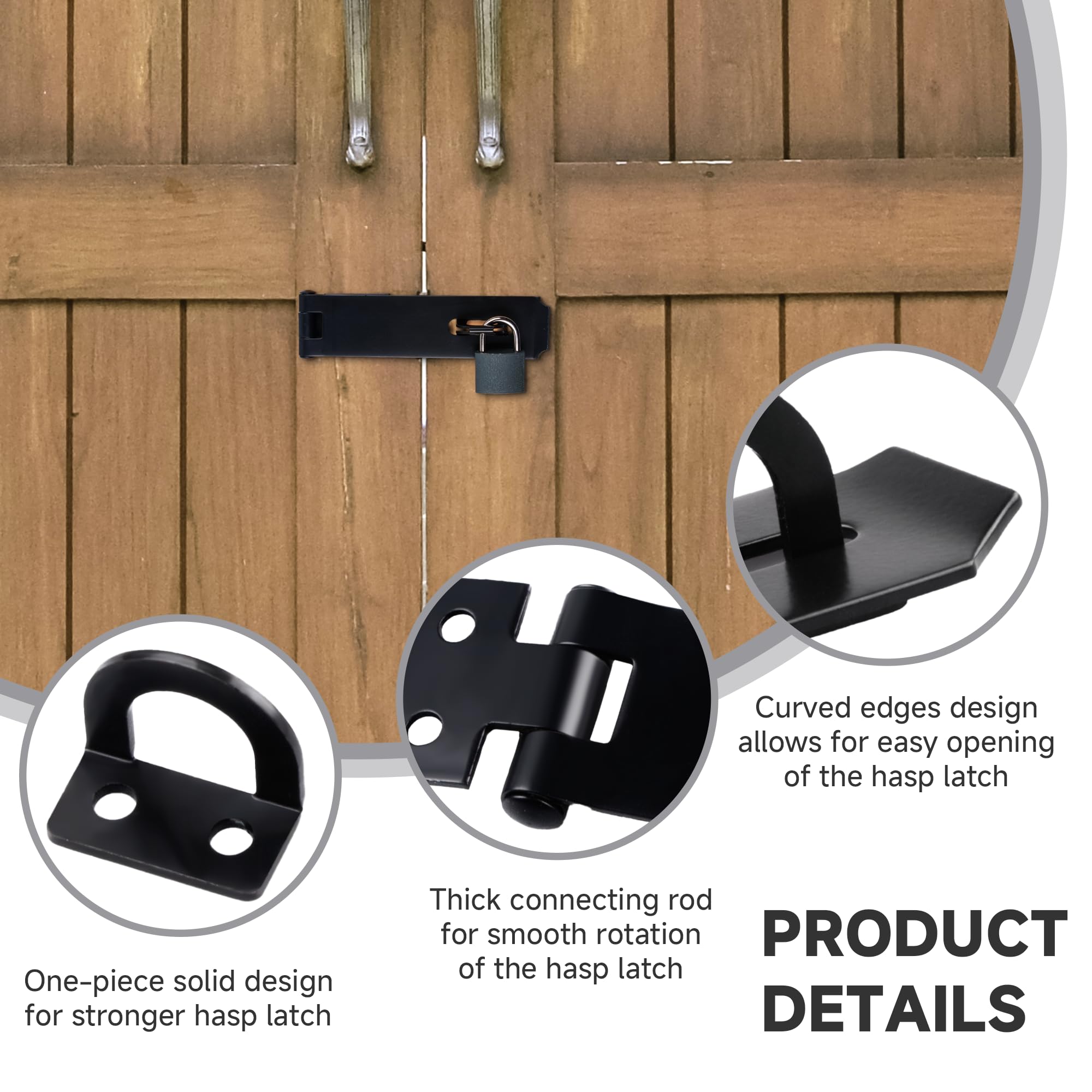 Snapklik.com : 3 Inch Heavy Duty Door Locks Hasp Latch, Stainless Steel ...