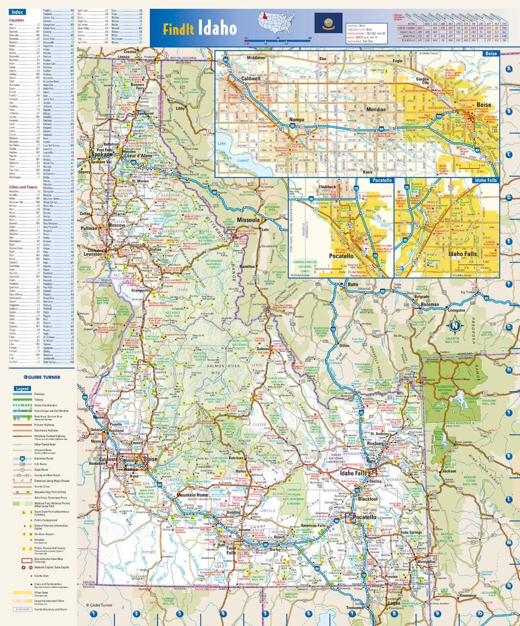 Amazon.com : Idaho State Wall Map - 14.75" x 17.75" Paper : Office Products