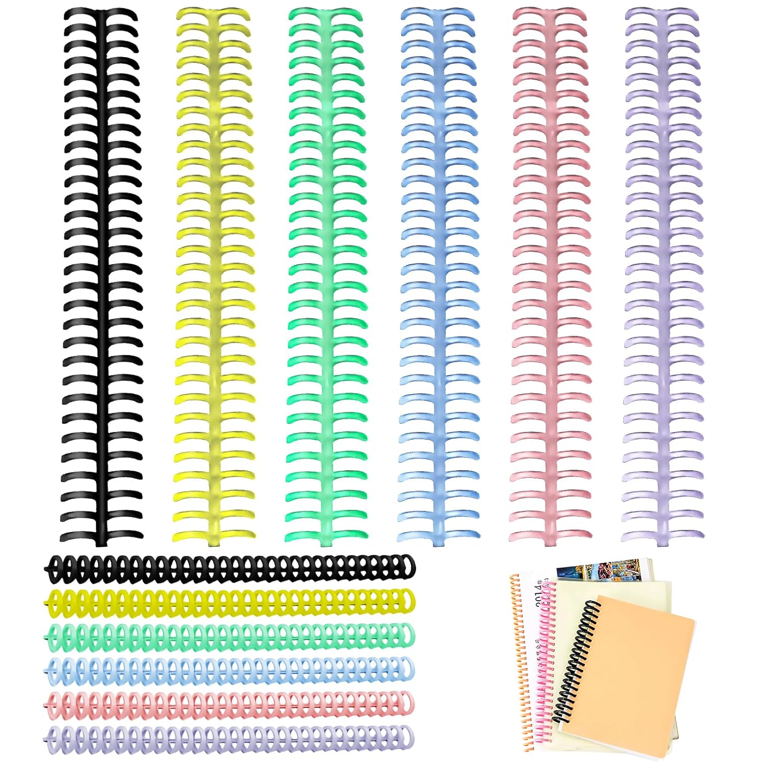 Mesen Binding Combs, 13mm Colorful Spiral Binding Coils, 30 Hole 95 ...