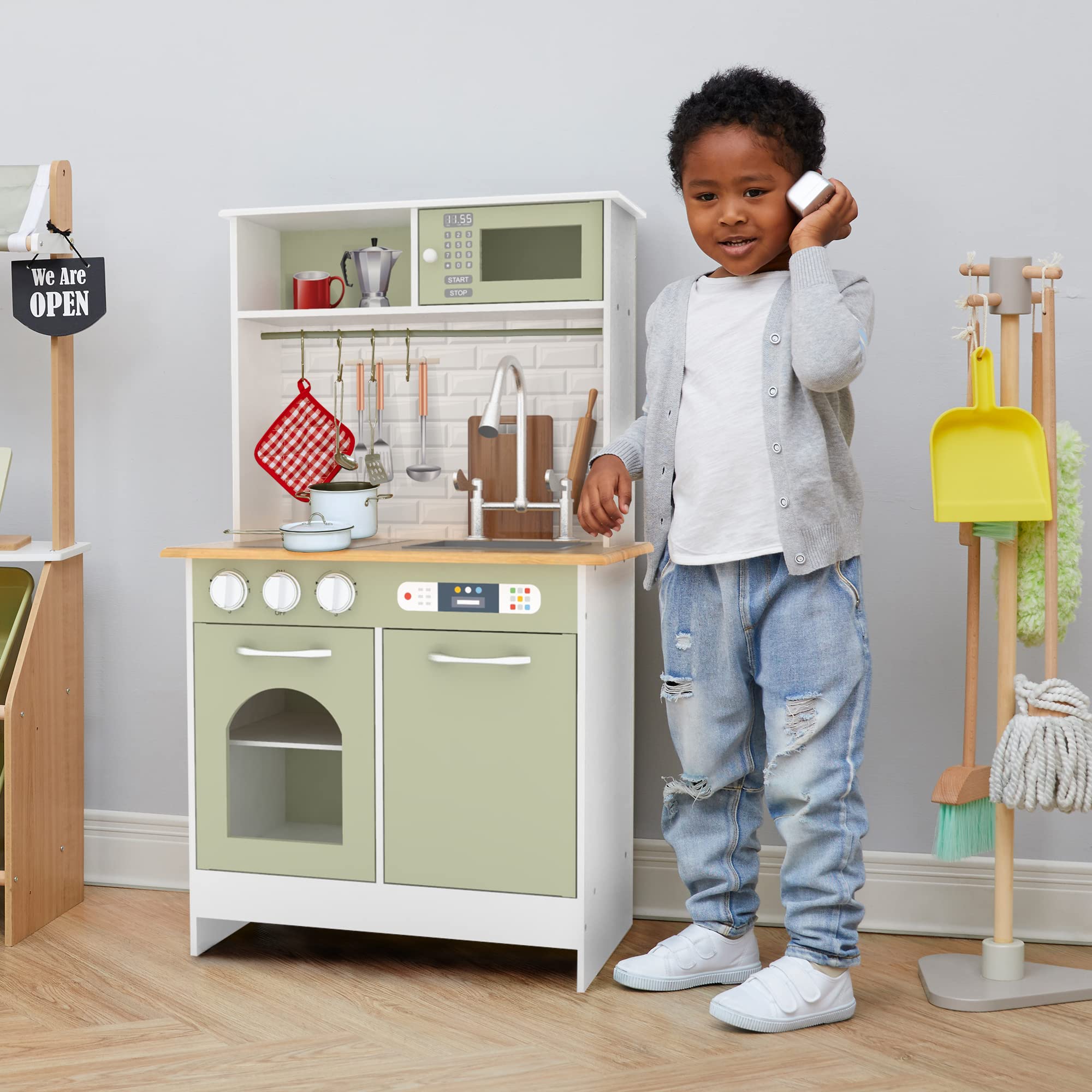 Modern Wooden Play Kitchen Teamson Kids Little Chef Boston Modern Play