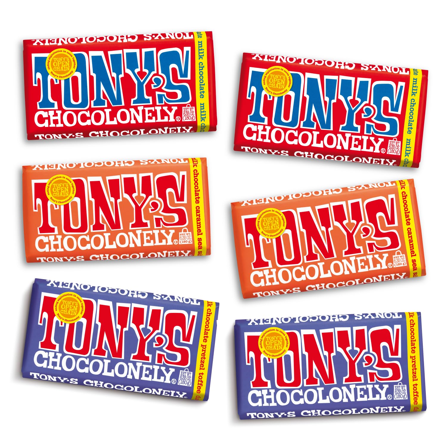 Amazon.com : Tony's Chocolonely - Top 3 Milk Chocolate Bundle - Belgium ...