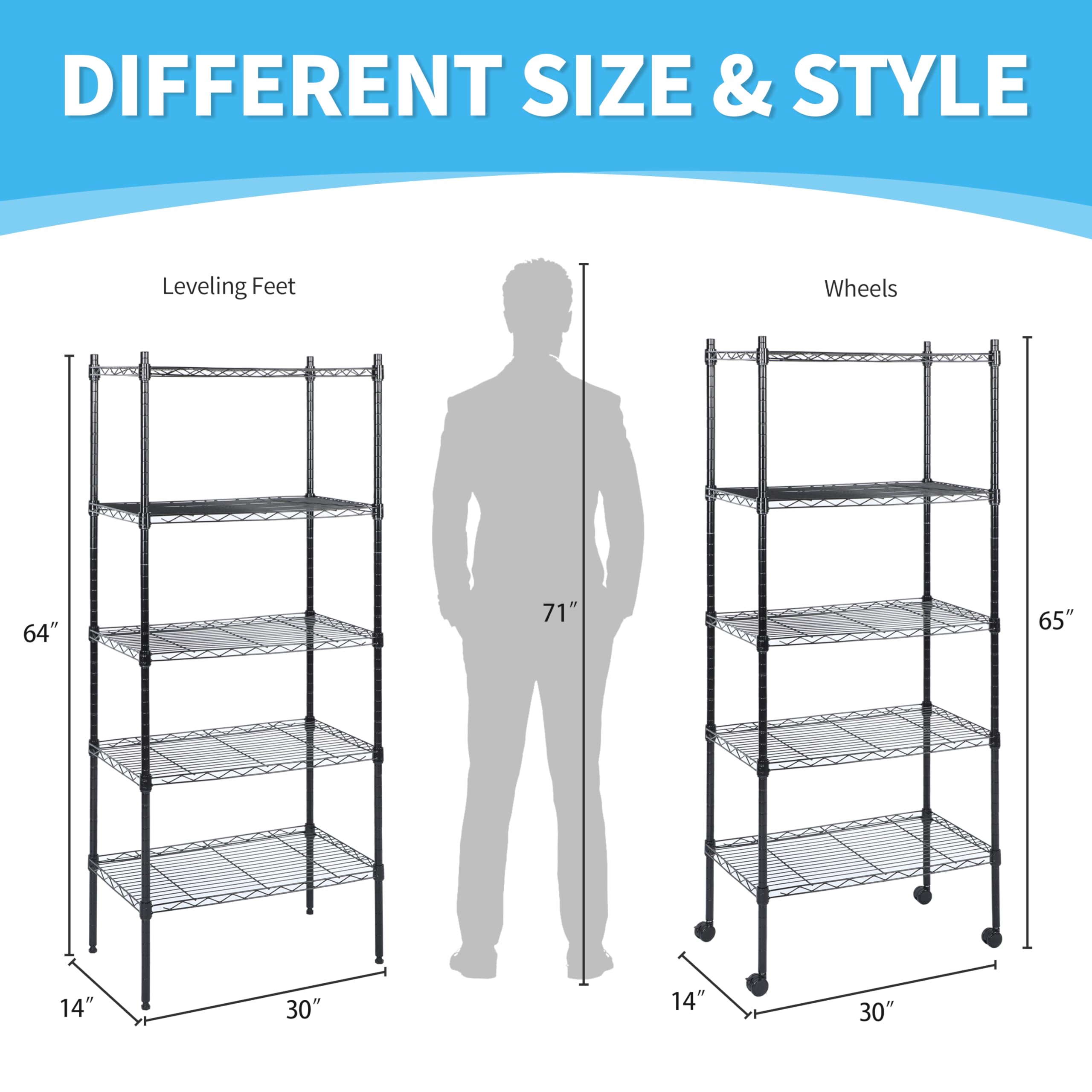Snapklik.com : YSSOA Healsmart 5-Tier Heavy Duty Shelving Units ...