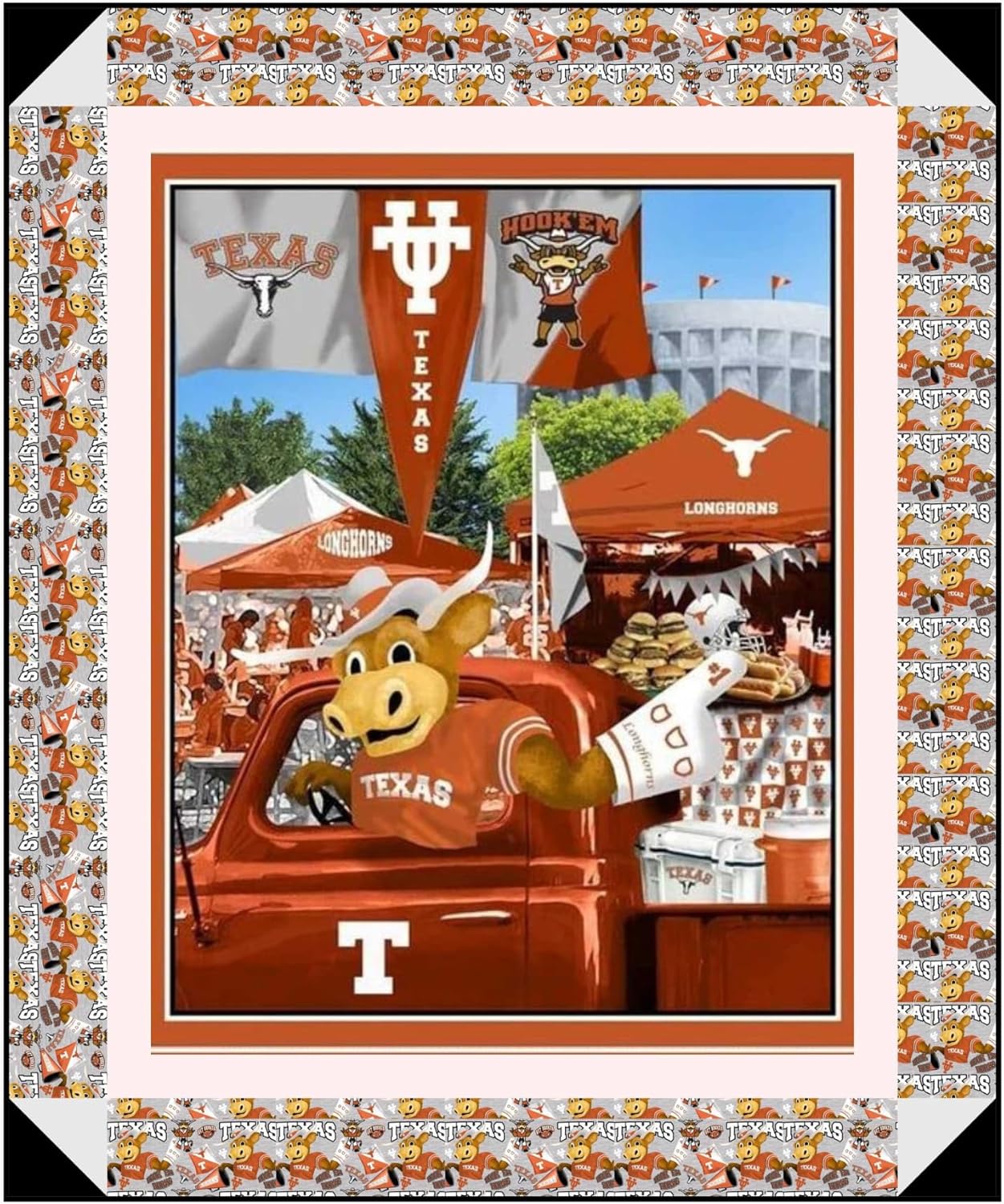 Amazon.com: College Quilt Kit - Longhorns Tailgate Panel - Pre-Cut ...