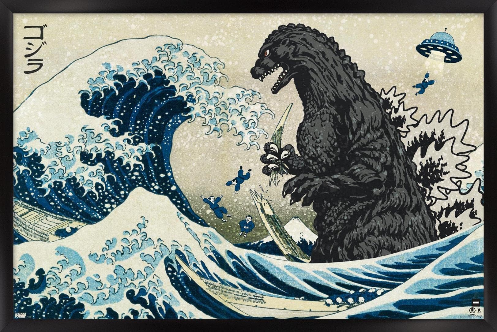 Amazon.com: Trends International Godzilla - Great Wave Wall Poster, 34L ...