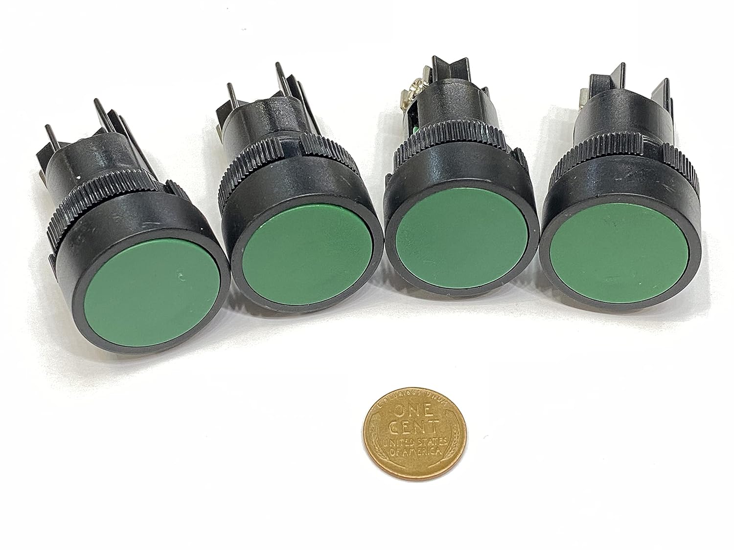 4 x Green Push Button Switch NO 22mm CNC Round LA38-11 XB2-EA142 ...