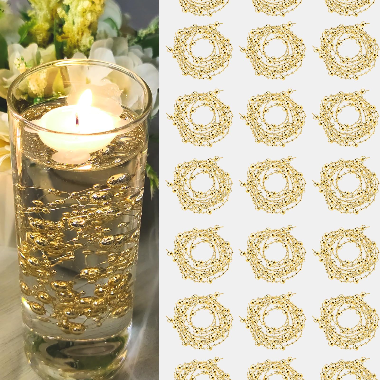 Amazon.com: Gold Vase Filler for Floating Candles Cylinder Vases ...