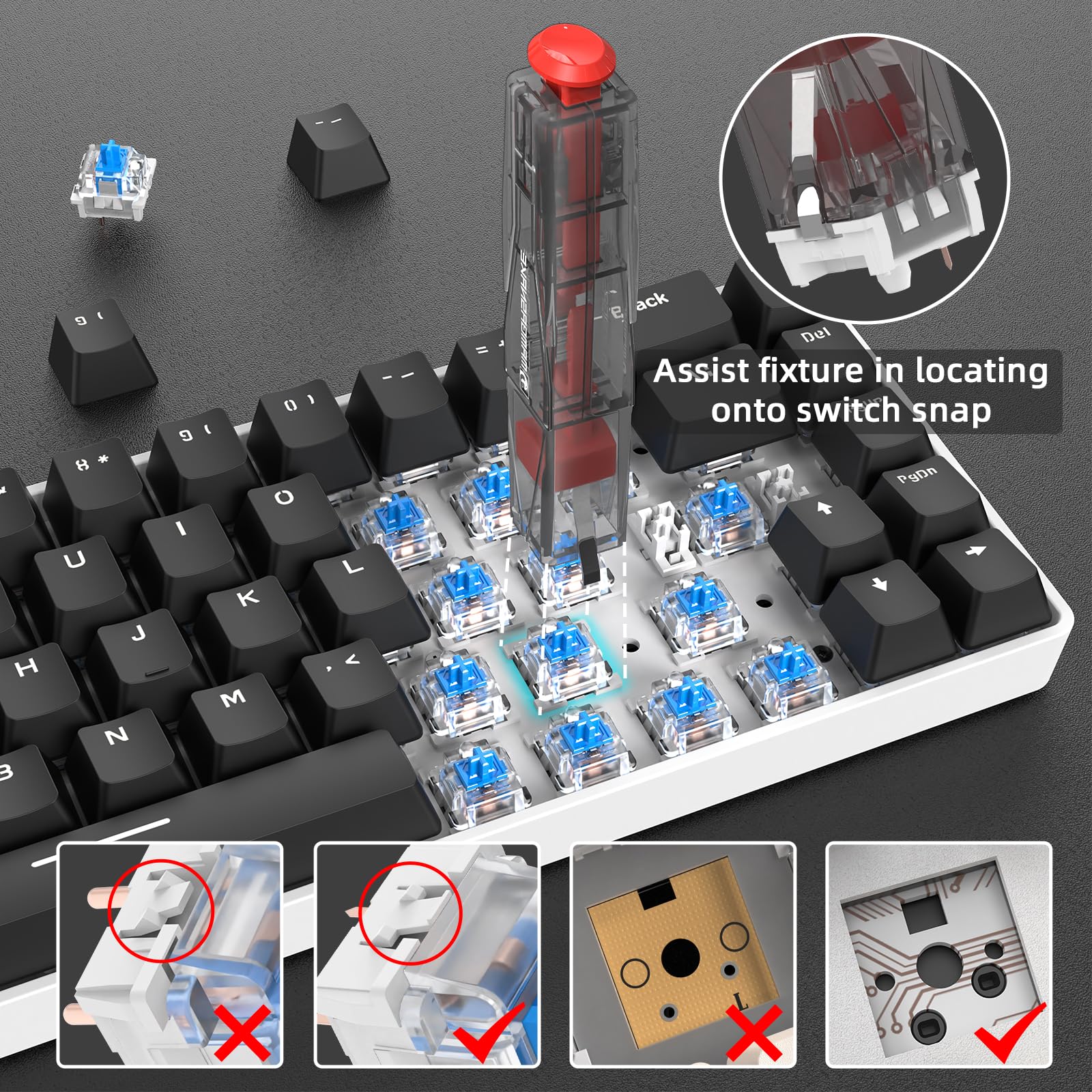 Snapklik.com : MAMBASNAKE 2-in-1 Keycap Switch Puller, 304 Stainless ...