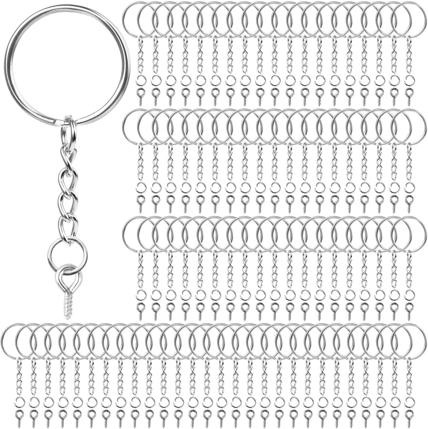 Amazon.com: Keychain Rings for Crafts, Flasoo 360Pcs Keychains for ...