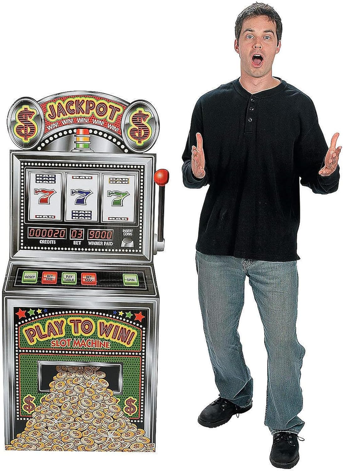 Amazon.com: Slot Machine Cardboard Stand up (5 feet Tall) Casino Party ...