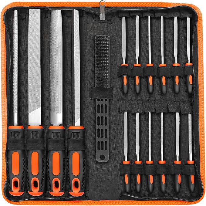 25Pcs Metal Hand File Set with Carry Case - Premium Grade T12 Drop ...