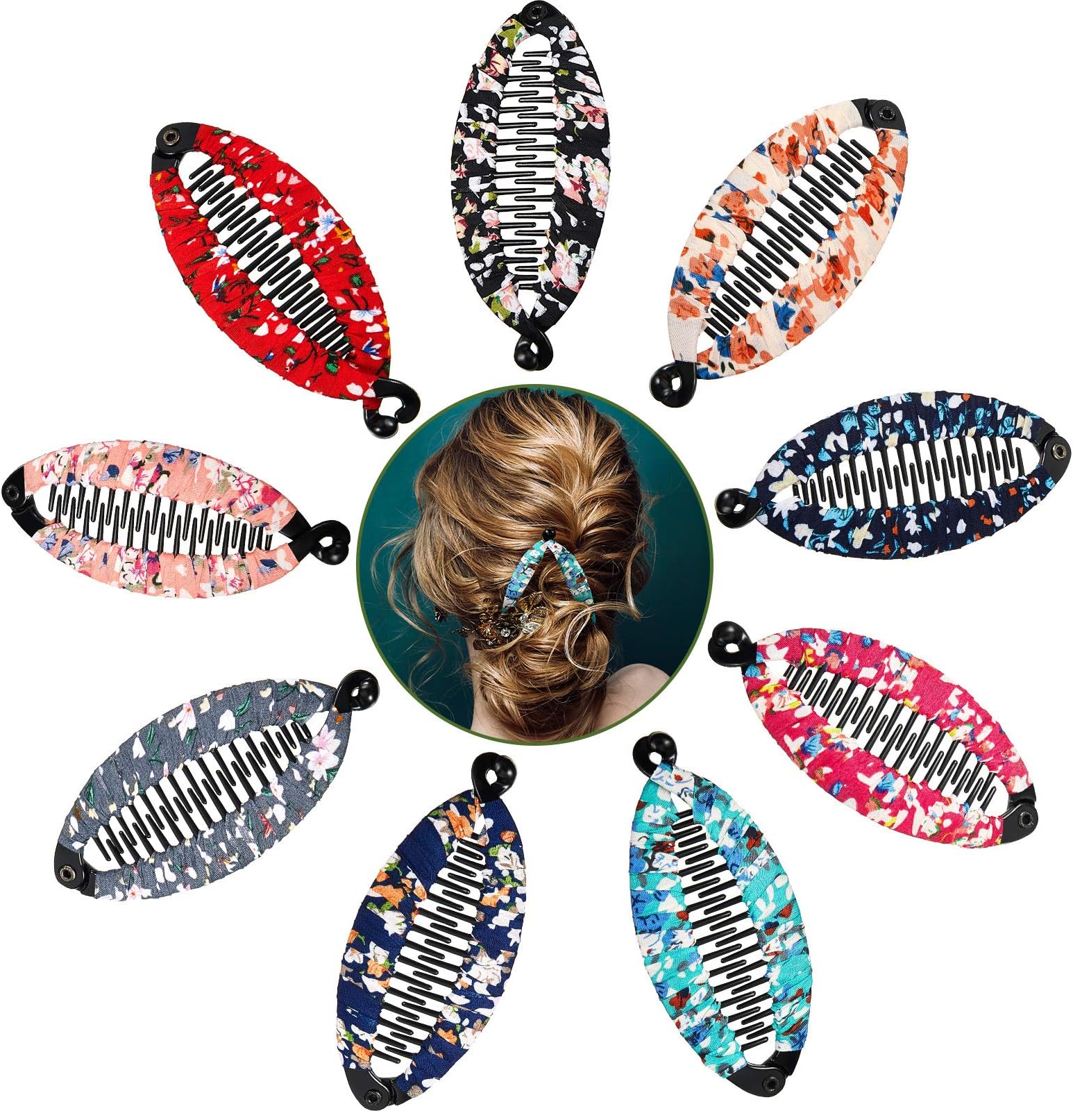 Amazon.com : LALAFINA 6pcs French Banana Clip Vintage Clincher Combs Fishtail Hair Clips ...