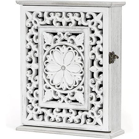 Amazon.com: AHUONEL Wooden Key Holder for Wall Key Box Key Cabinet, Key ...