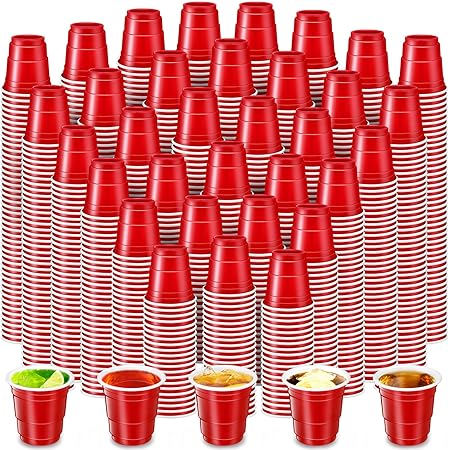 Amazon.com: 1000 Count 1 Oz Red Plastic Glasses Mini Disposable Cups ...