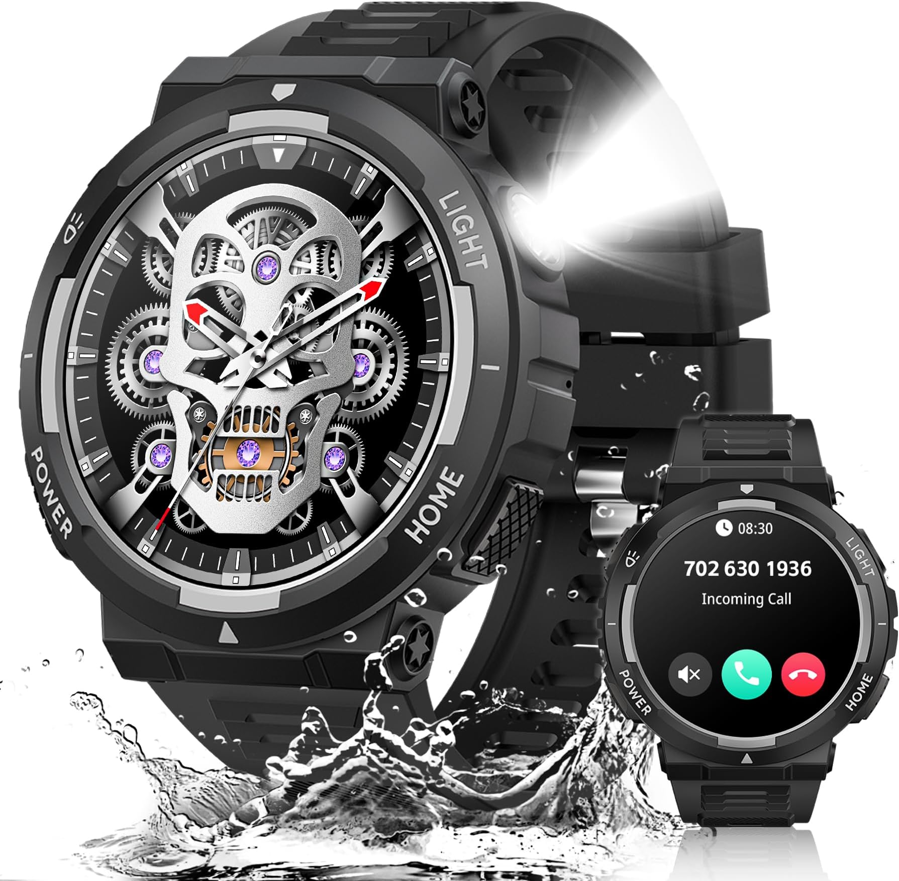 Amazon.com: EIGIIS Military Smart Watch for Men with LED Flashlight 1. ...