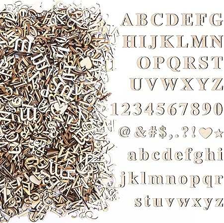 Amazon.com: 1440 Pcs Wooden Letters 1/2 Inch Small Wooden Alphabet ...