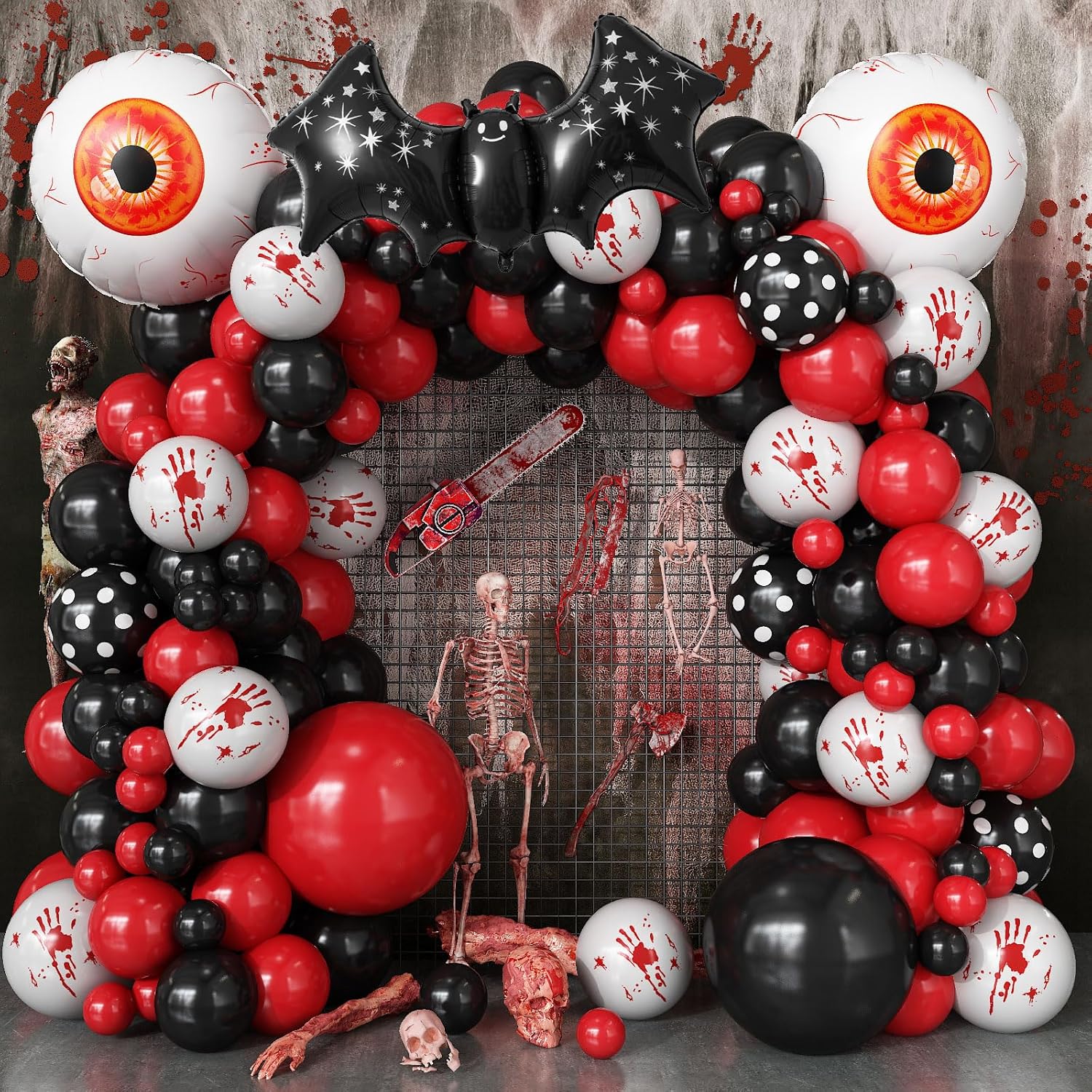 Amazon.com: Halloween Balloons Garland Arch Kit, 94pcs Red Black White ...