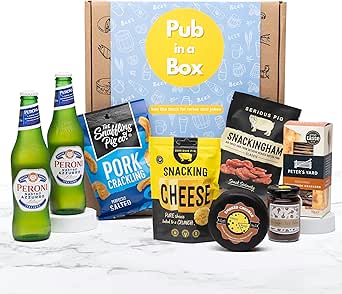Cheese and Beer Gift Hamper Set Includes 6 Snacks, 2 x Peronis Plus ...