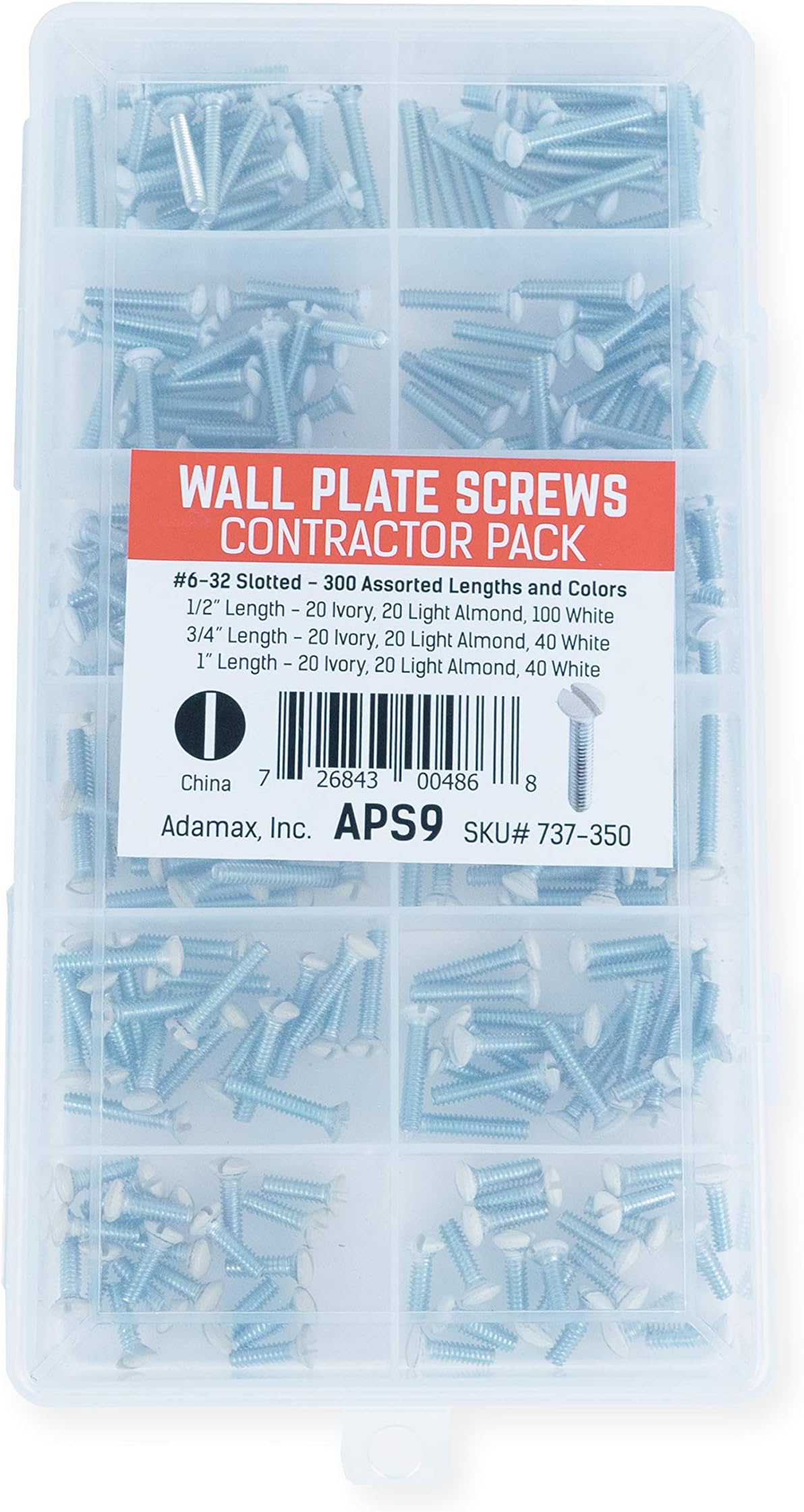 100 Packs Wall Plate Screws, Taezn Outlet Cover Screws 4 Length Sizes 6 ...